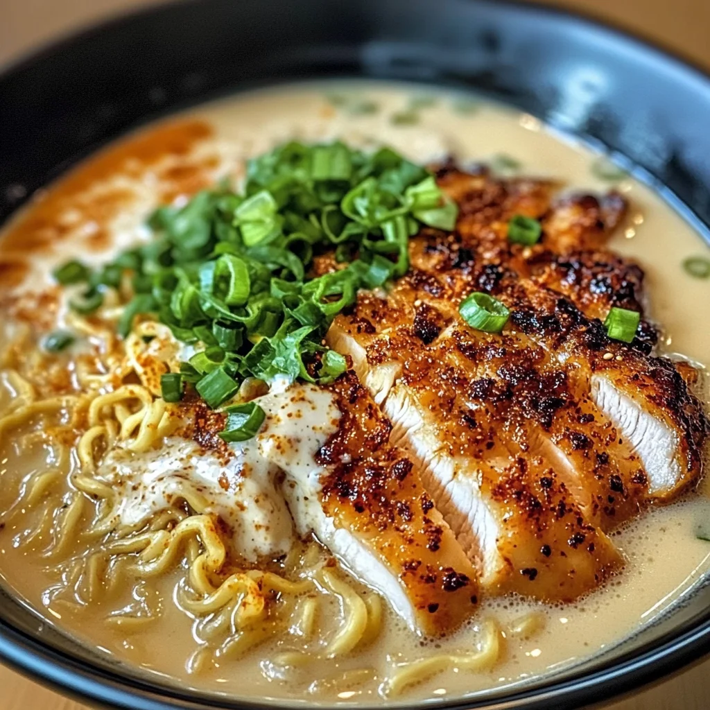 Fiery Chicken Ramen with Creamy Garlic Sauce - Ultimate Comfort Food